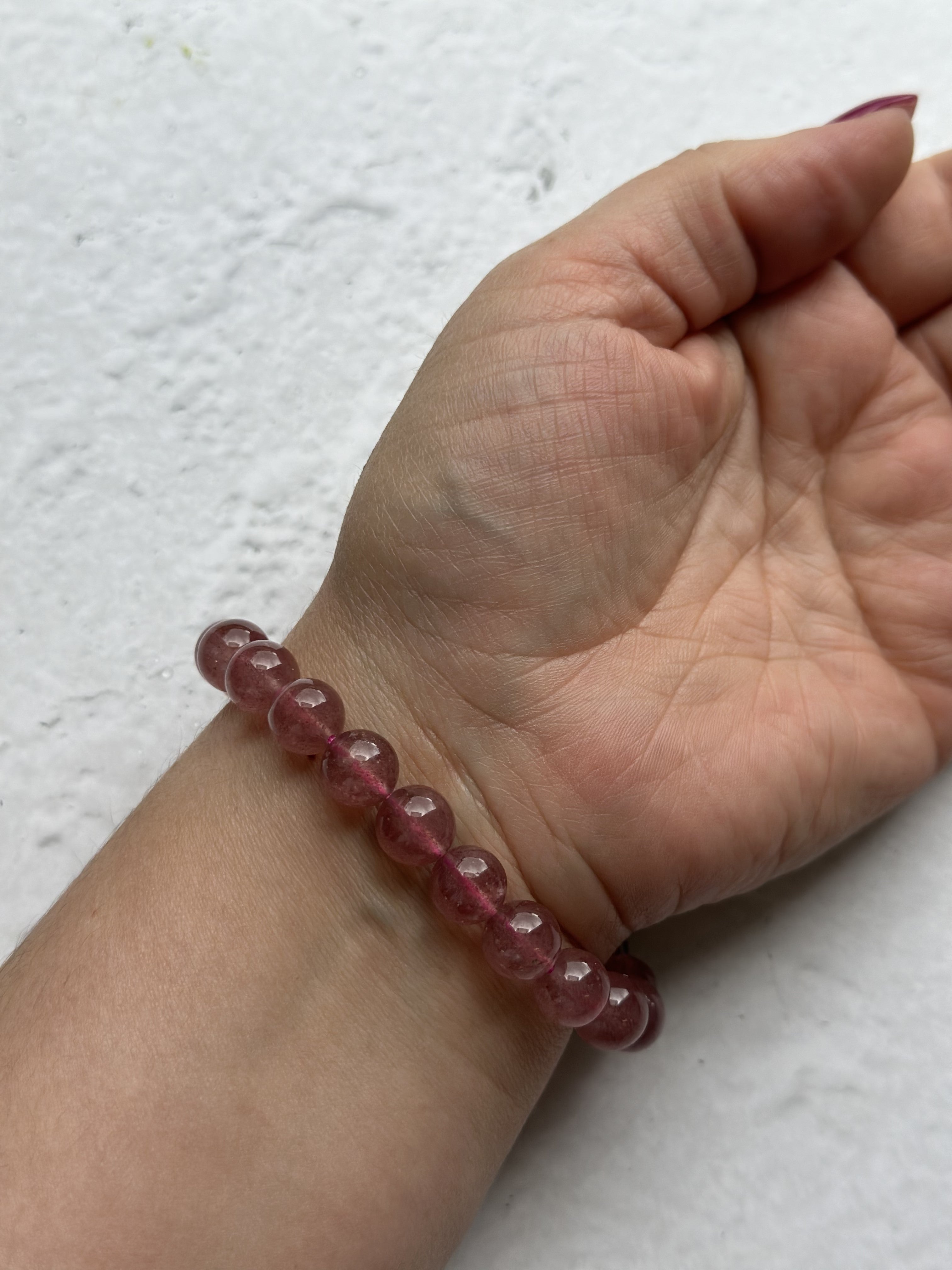 Strawberry Quartz Bracelet 10mm – Crystal Nation Australia
